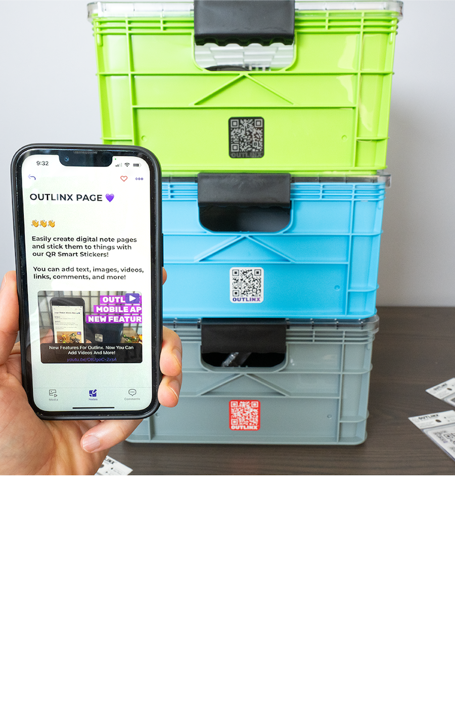 Outlinx QR Smart Sticker Mobile App