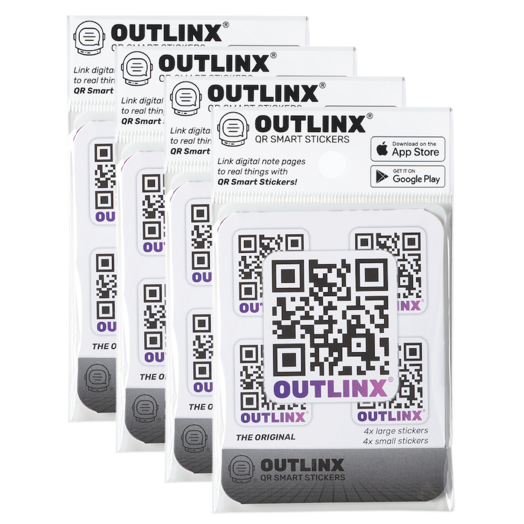 The Original 32 QR Labels for Digital Notes | Outlinx Shop